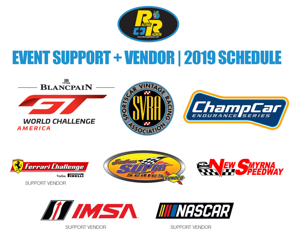 Racing Radios 2019 Event Schedule Race Communication Support & Sales