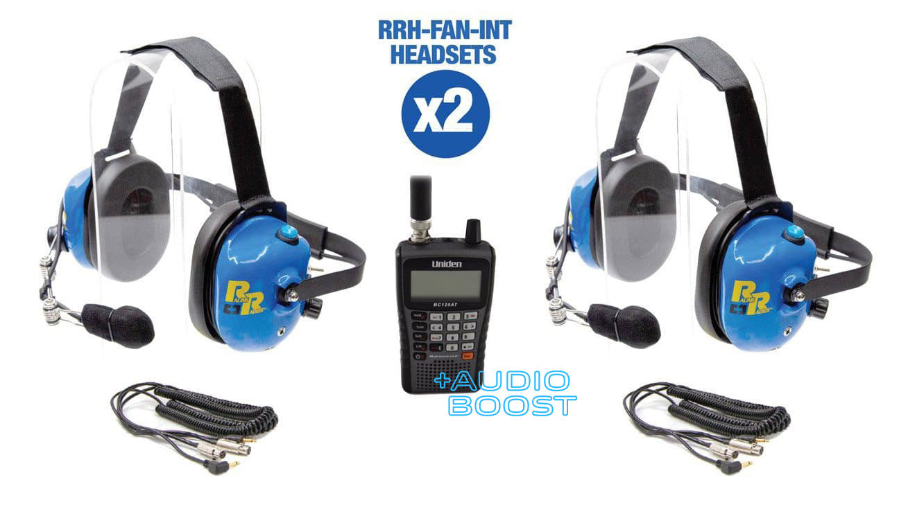 Racing Radios Fan Intercom Headset Starter Package with Scanner Headphones